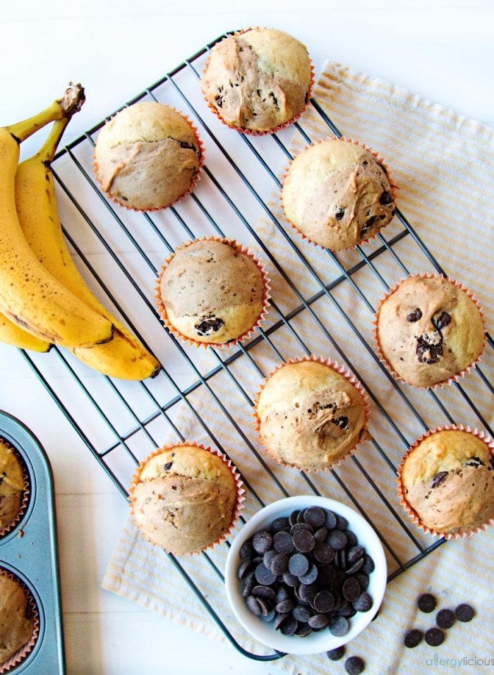 Chocolate Banana Split Muffins from Eat Dairy Free - Allergylicious