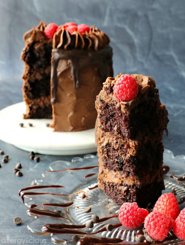 Chocolate Raspberry Cake {Vegan and Gluten-free} - Allergylicious