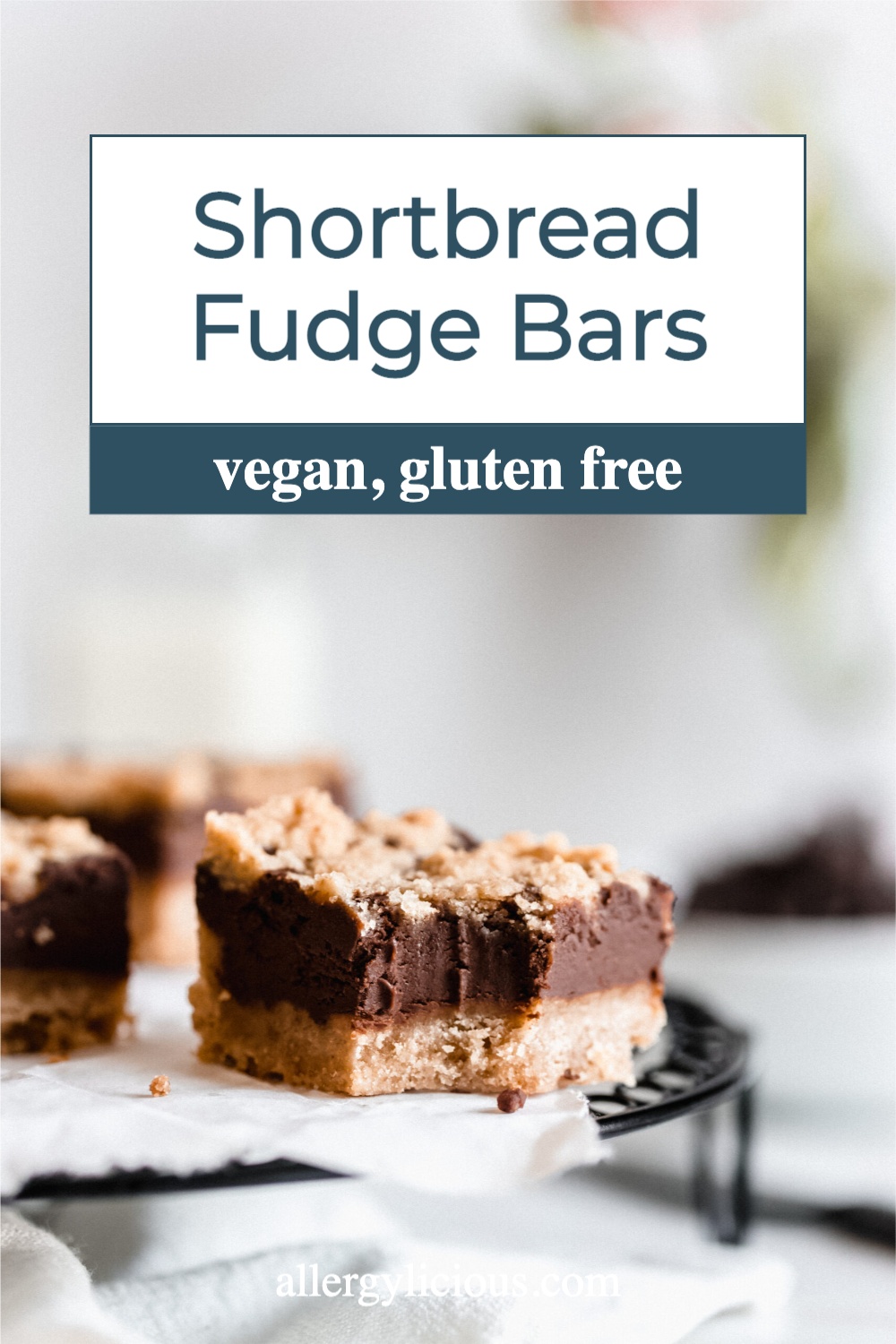 The Best Vegan Fudge Bars with Shortbread Crust - Allergylicious